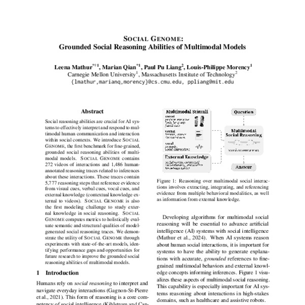 Social Genome: Grounded Social Reasoning Abilities of Multimodal Models ...