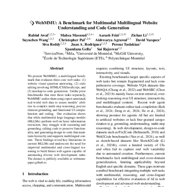 WebMMU: A Benchmark for Multimodal Multilingual Website Understanding ...