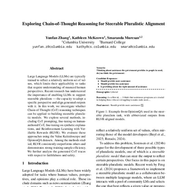 Exploring Chain-of-Thought Reasoning for Steerable Pluralistic ...