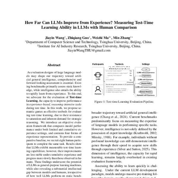 How Far Can LLMs Improve from Experience? Measuring Test-Time Learning ...