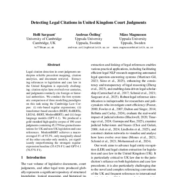 Detecting Legal Citations in United Kingdom Court Judgments - ACL Anthology