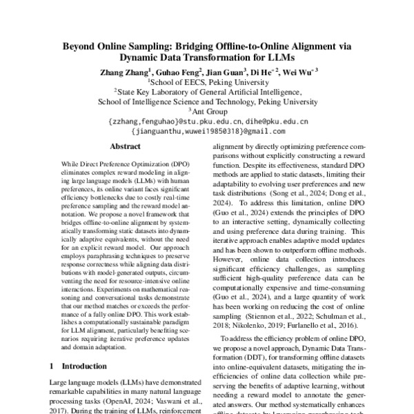 Beyond Online Sampling: Bridging Offline-to-Online Alignment via Dynamic Data Transformation for ...