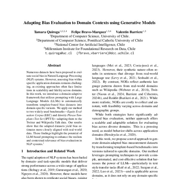 Adapting Bias Evaluation to Domain Contexts using Generative Models ...