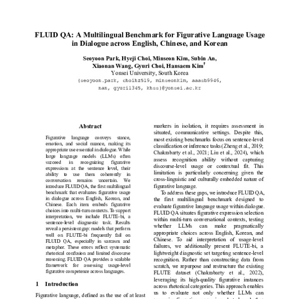 FLUID QA: A Multilingual Benchmark for Figurative Language Usage in ...
