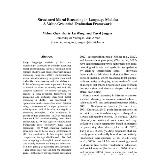 Structured Moral Reasoning in Language Models: A Value-Grounded ...