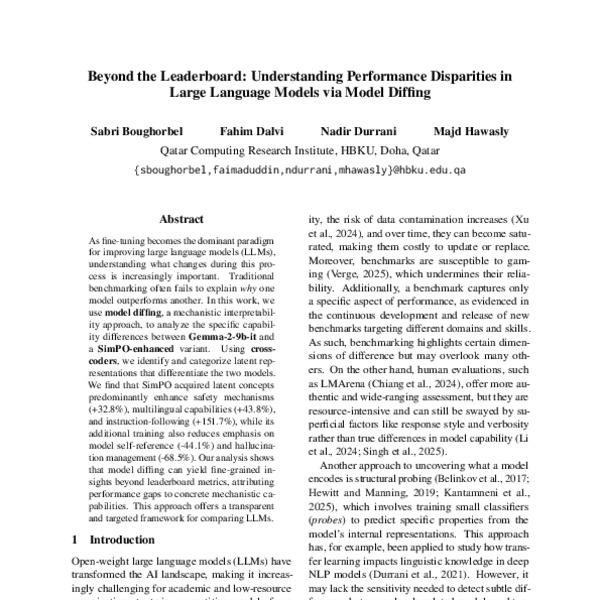 Beyond the Leaderboard: Understanding Performance Disparities in Large Language Models via Model ...