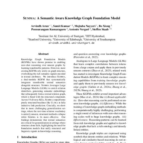SEMMA: A Semantic Aware Knowledge Graph Foundation Model - ACL Anthology