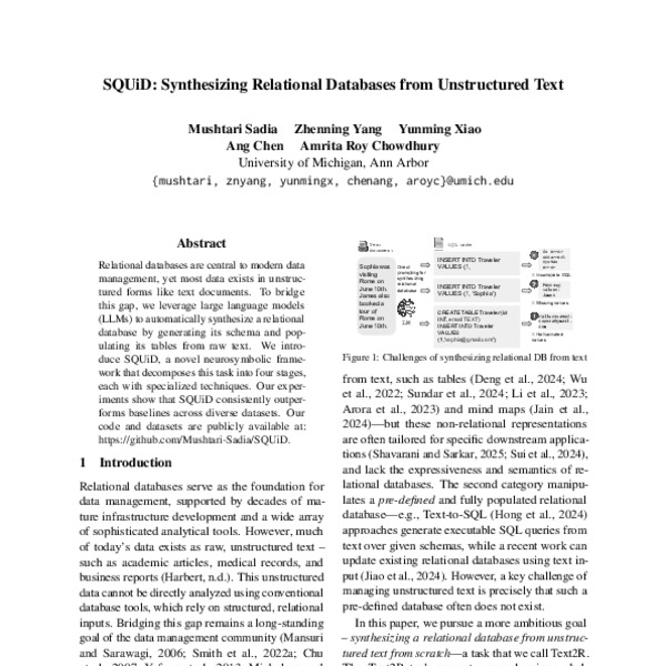 SQUiD: Synthesizing Relational Databases from Unstructured Text - ACL Anthology