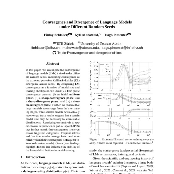 Convergence and Divergence of Language Models under Different Random ...