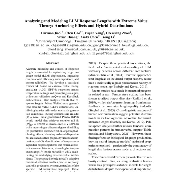 Analyzing and Modeling LLM Response Lengths with Extreme Value Theory ...