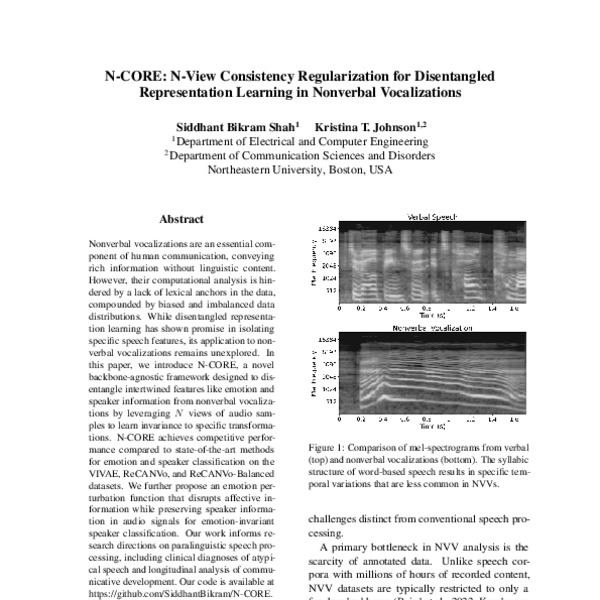 N-CORE: N-View Consistency Regularization for Disentangled ...