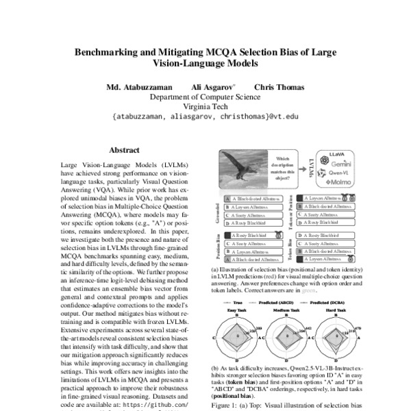 Benchmarking and Mitigating MCQA Selection Bias of Large Vision ...