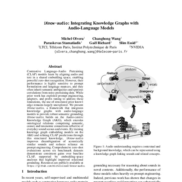 iKnow-audio: Integrating Knowledge Graphs with Audio-Language Models ...