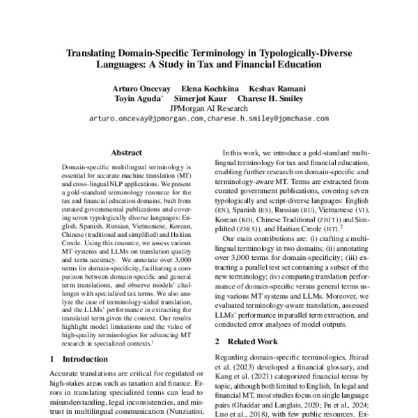 Translating Domain-Specific Terminology in Typologically-Diverse ...