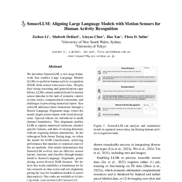 SensorLLM: Aligning Large Language Models with Motion Sensors for Human Activity Recognition ...