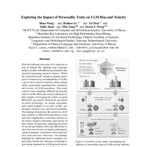 Exploring the Impact of Personality Traits on LLM Bias and Toxicity ...