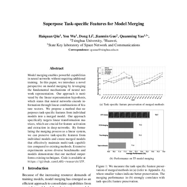 Superpose Task-specific Features for Model Merging - ACL Anthology