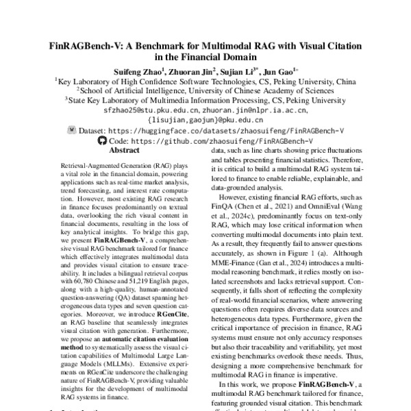 FinRAGBench-V: A Benchmark for Multimodal RAG with Visual Citation in the Financial Domain - ACL ...