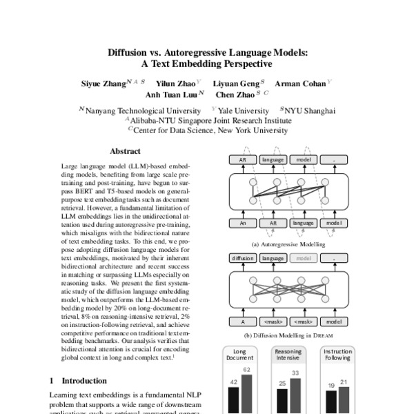 Diffusion vs. Autoregressive Language Models: A Text Embedding Perspective - ACL Anthology
