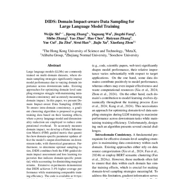 DIDS: Domain Impact-aware Data Sampling for Large Language Model ...