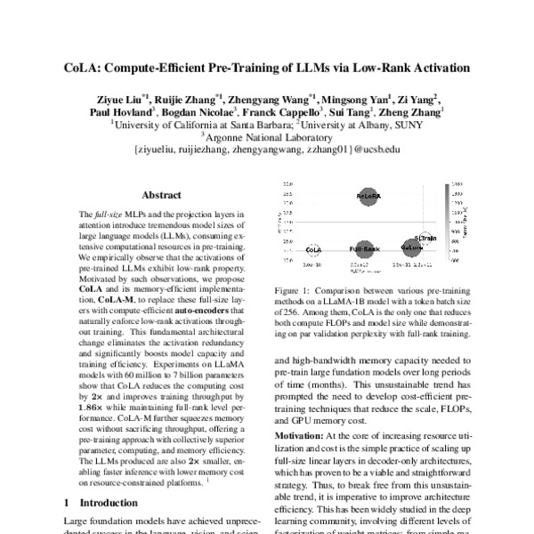 CoLA: Compute-Efficient Pre-Training of LLMs via Low-Rank Activation ...