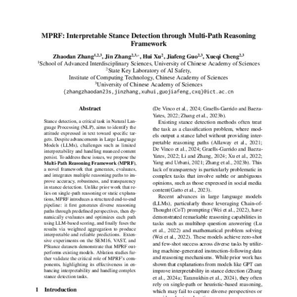 MPRF: Interpretable Stance Detection through Multi-Path Reasoning ...