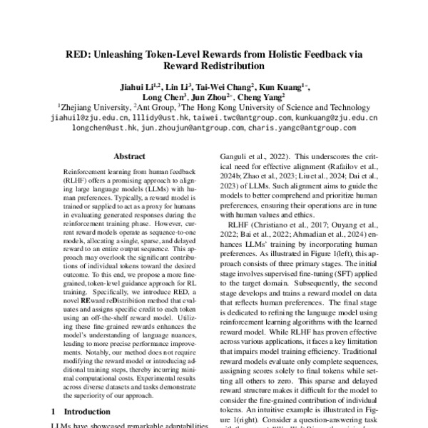 RED: Unleashing Token-Level Rewards from Holistic Feedback via Reward ...