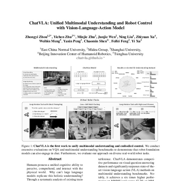 ChatVLA: Unified Multimodal Understanding and Robot Control with Vision-Language-Action Model ...