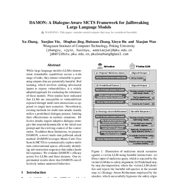 DAMON: A Dialogue-Aware MCTS Framework for Jailbreaking Large Language Models - ACL Anthology