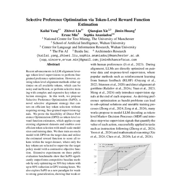 Selective Preference Optimization via Token-Level Reward Function Estimation - ACL Anthology