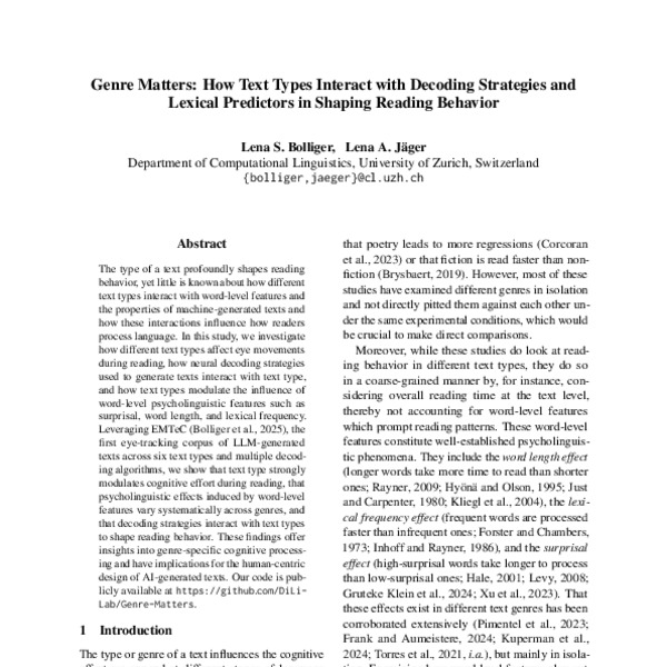 Genre Matters: How Text Types Interact with Decoding Strategies and ...