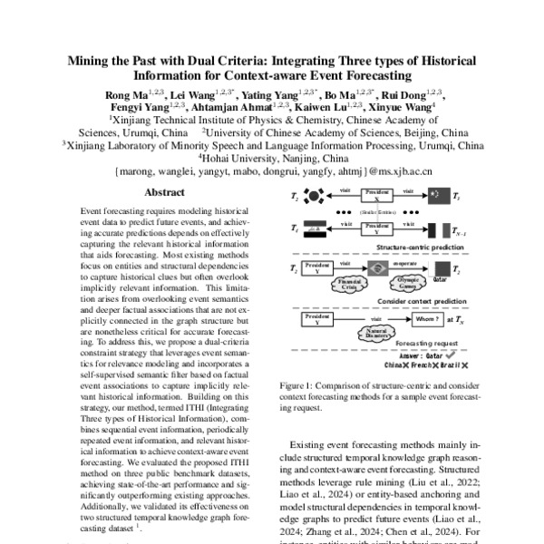 Mining the Past with Dual Criteria: Integrating Three types of ...