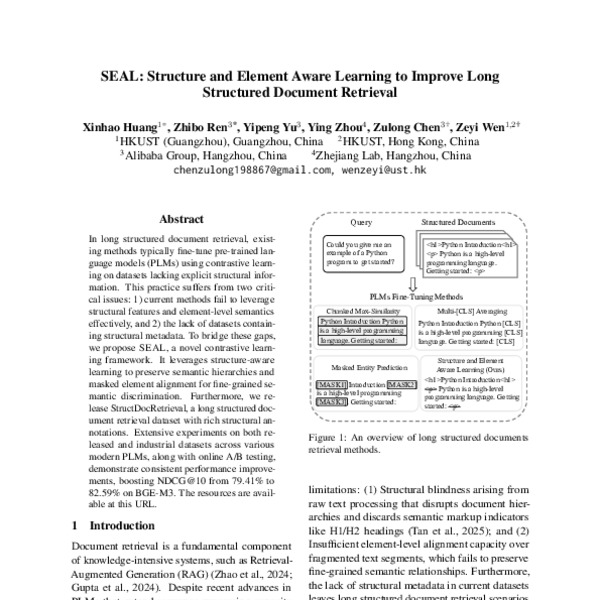 SEAL: Structure and Element Aware Learning Improves Long Structured ...