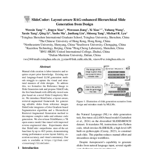 SlideCoder: Layout-aware RAG-enhanced Hierarchical Slide Generation from Design - ACL Anthology