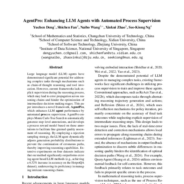 AgentPro: Enhancing LLM Agents with Automated Process Supervision - ACL ...