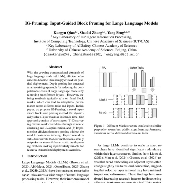 IG-Pruning: Input-Guided Block Pruning for Large Language Models - ACL Anthology
