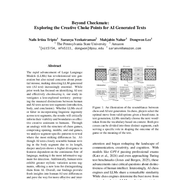 Beyond Checkmate: Exploring the Creative Choke Points for AI Generated ...