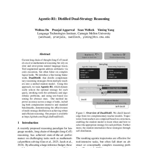 Agentic-R1: Distilled Dual-Strategy Reasoning - ACL Anthology