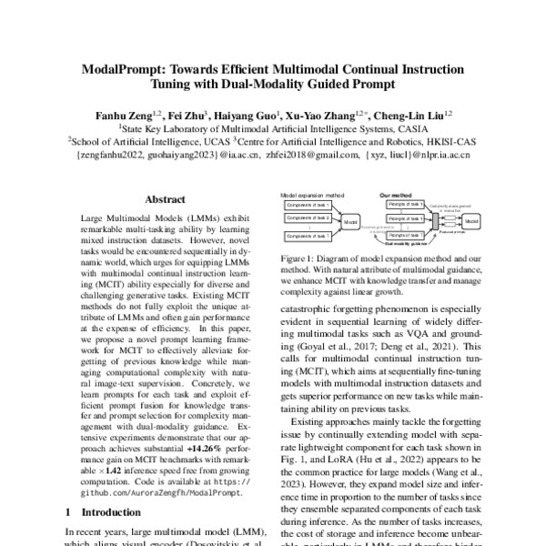 ModalPrompt: Towards Efficient Multimodal Continual Instruction Tuning with Dual-Modality Guided ...