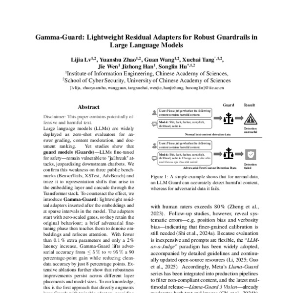 Gamma-Guard: Lightweight Residual Adapters for Robust Guardrails in ...