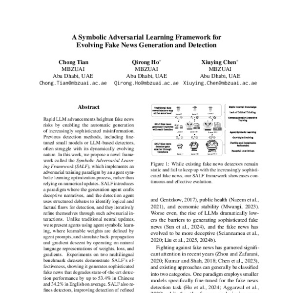 A Symbolic Adversarial Learning Framework for Evolving Fake News ...
