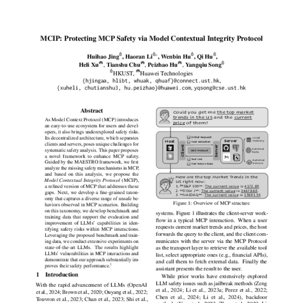 MCIP: Protecting MCP Safety via Model Contextual Integrity Protocol ...