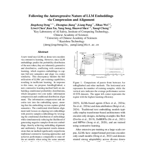 Following the Autoregressive Nature of LLM Embeddings via Compression ...