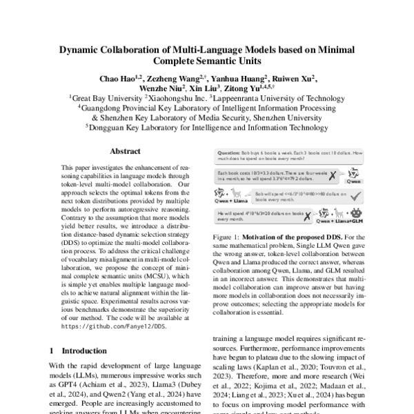 Dynamic Collaboration of Multi-Language Models based on Minimal ...