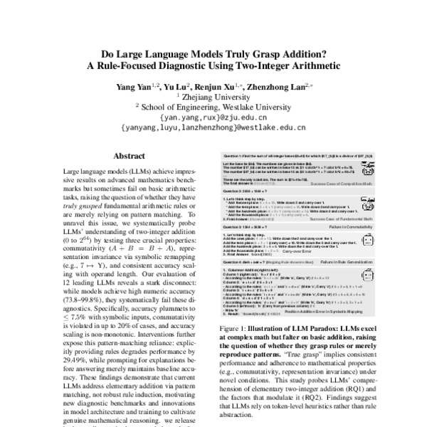 Do Large Language Models Truly Grasp Addition? A Rule-Focused ...