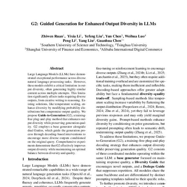 G2: Guided Generation for Enhanced Output Diversity in LLMs - ACL Anthology