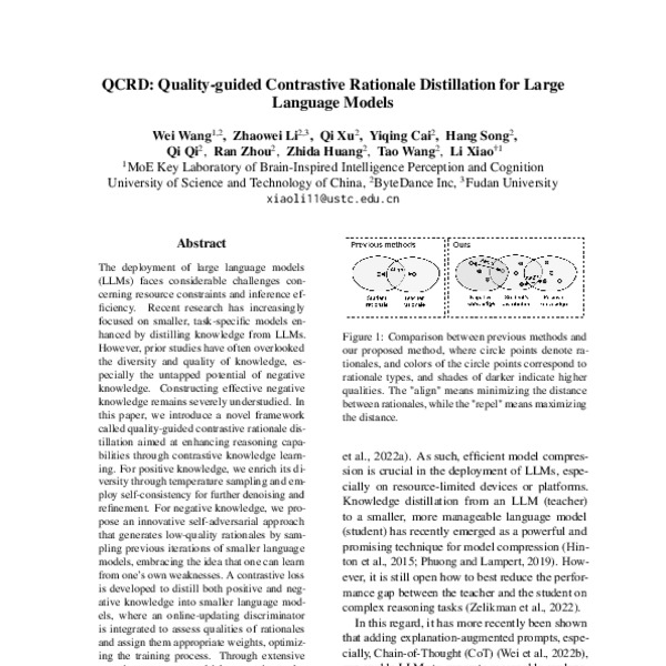 QCRD: Quality-guided Contrastive Rationale Distillation for Large Language Models - ACL Anthology