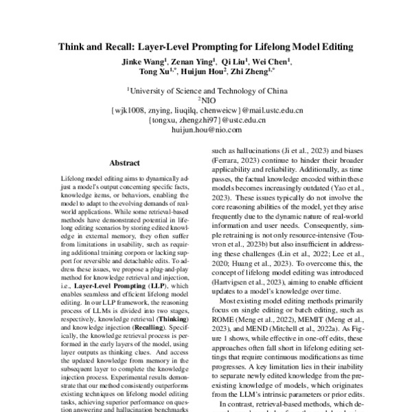 Think and Recall: Layer-Level Prompting for Lifelong Model Editing ...
