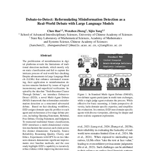 Debate-to-Detect: Reformulating Misinformation Detection as a Real-World Debate with Large ...
