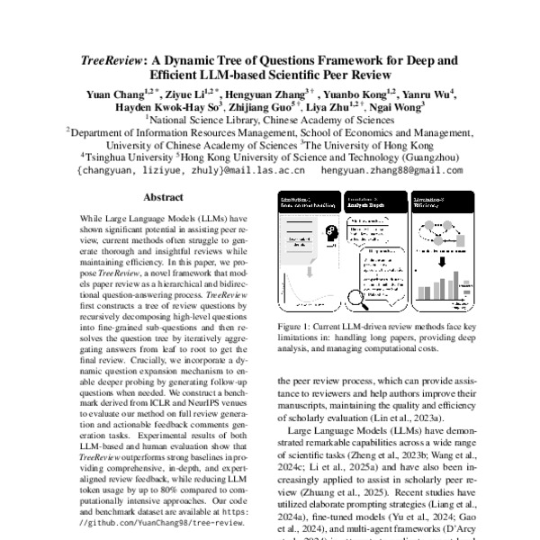 TreeReview: A Dynamic Tree of Questions Framework for Deep and ...